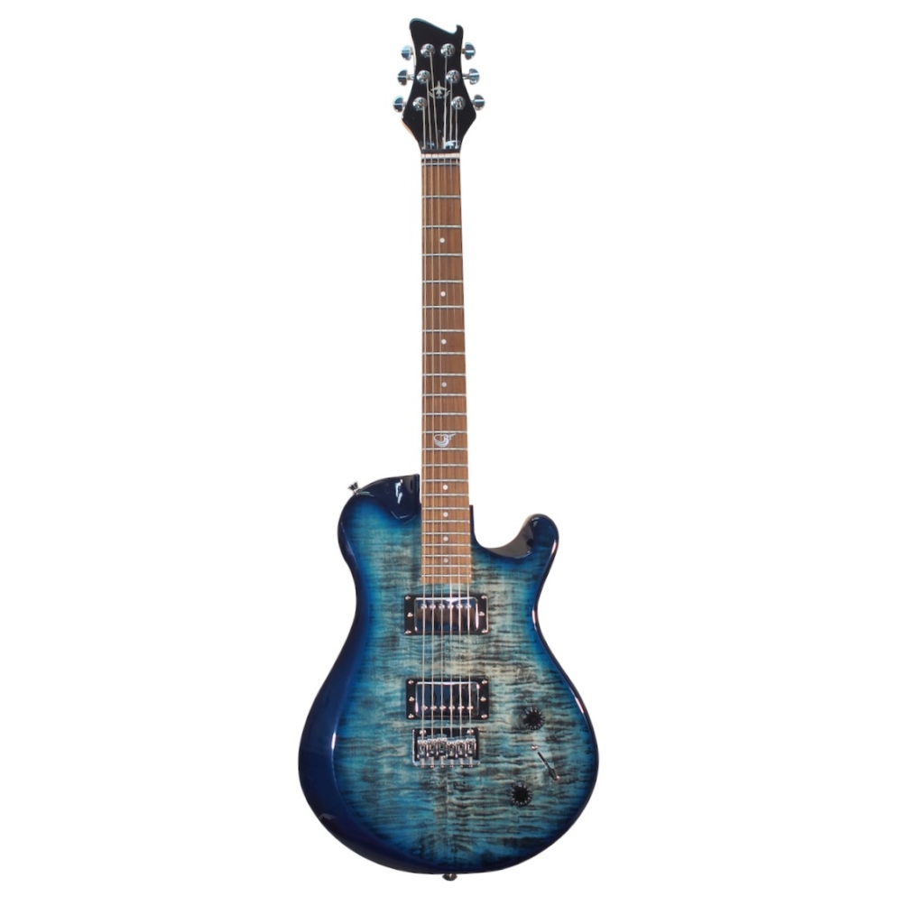 Overhead Electric Faded Blue Travel Guitar - OE990BL - Journey Instruments
